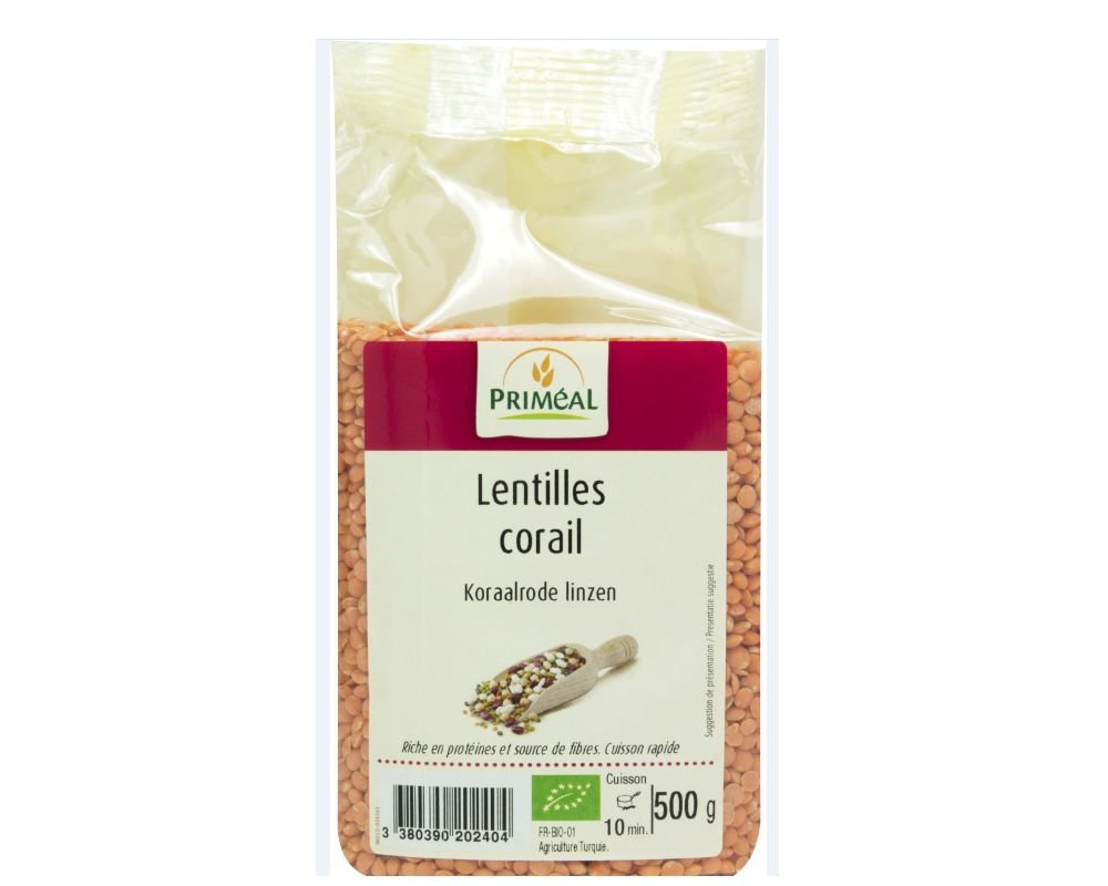 Lentilles corail - 500g - bio - Priméal