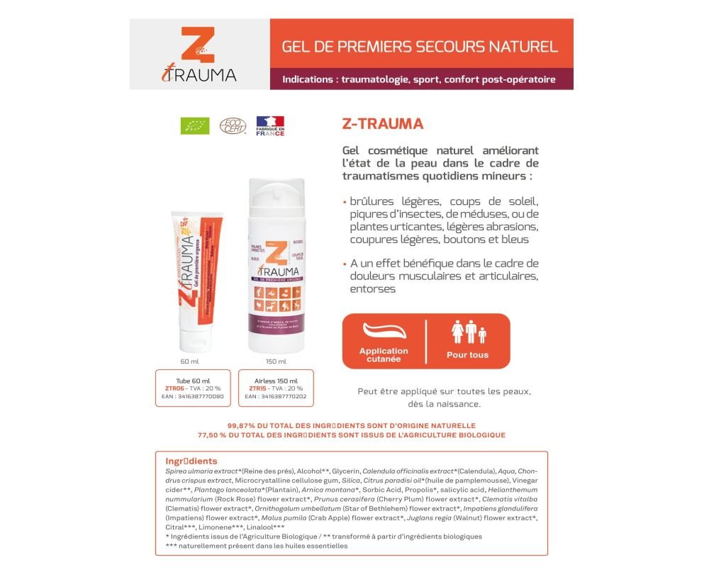 Z-Trauma - Gel de première urgence - bio - 60ml - Mint-e Health ...