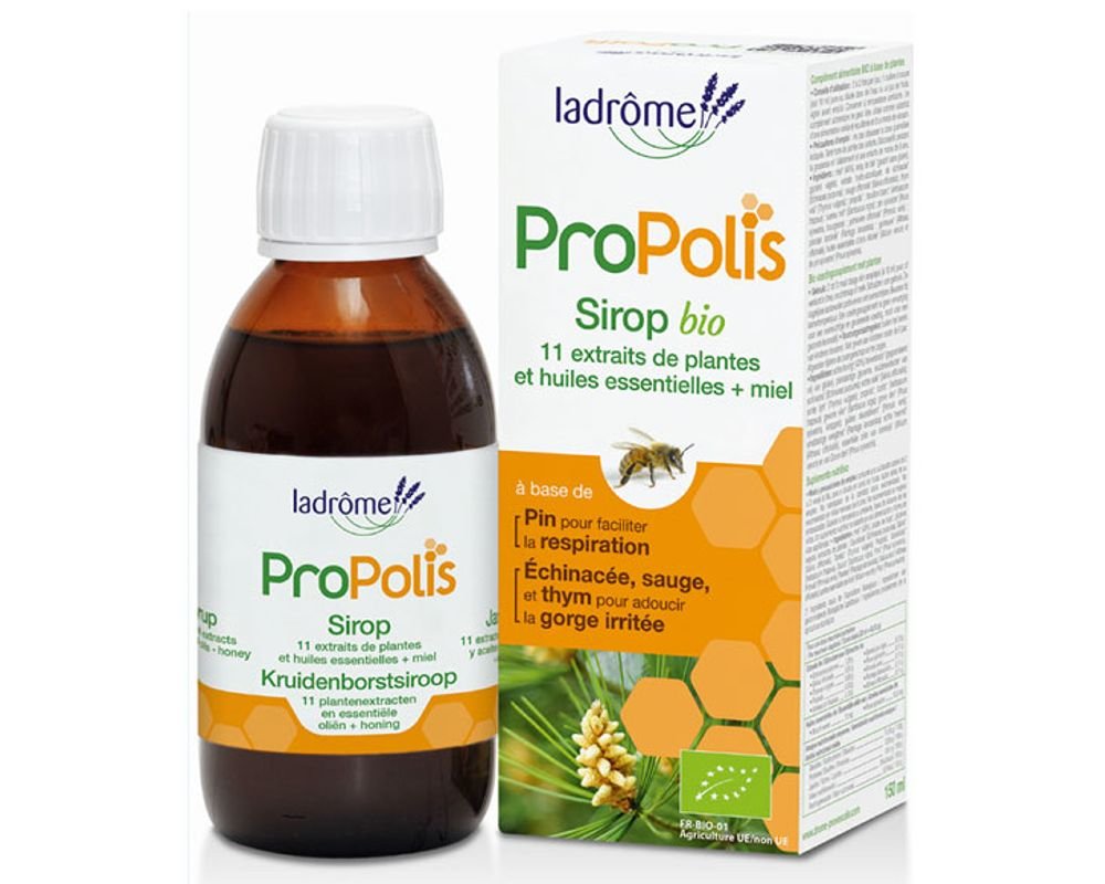 Propolis Syrup + 11 plant extracts + honey - 150ml - Ladrôme