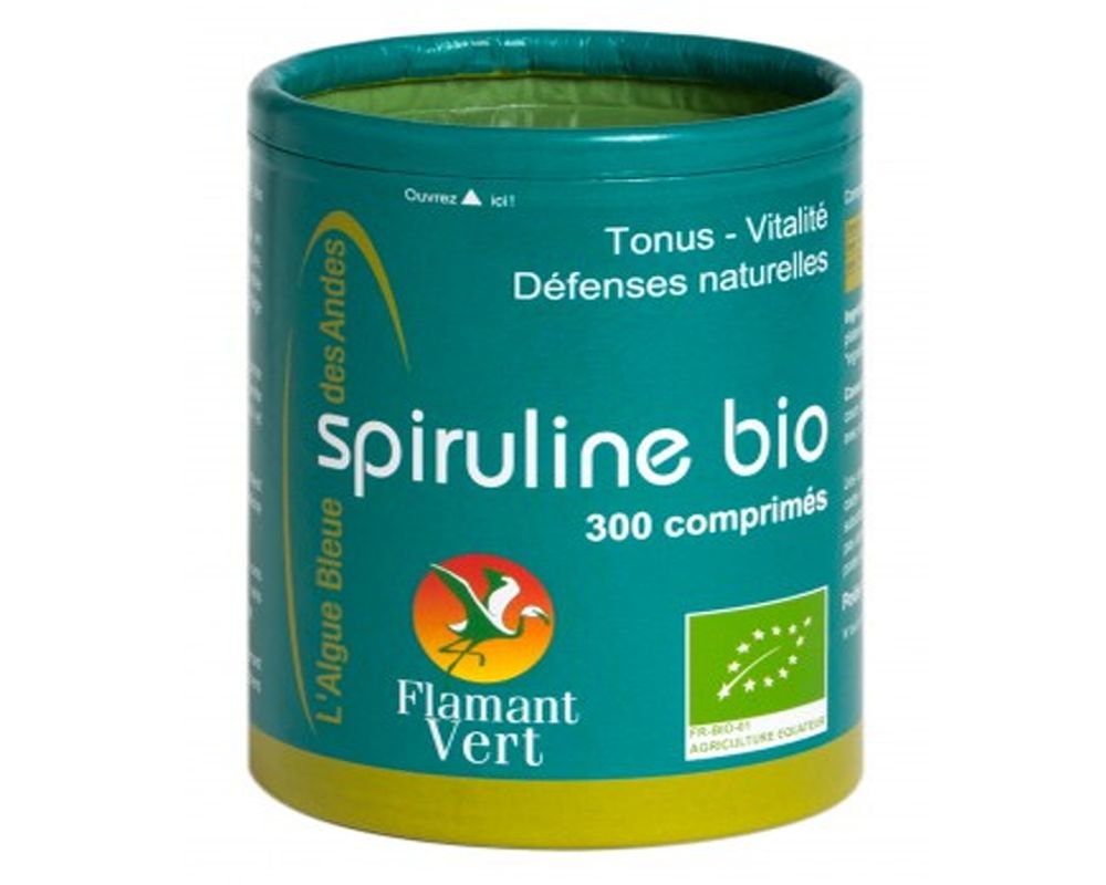 Complément alimentaire: Spiruline 300 comprimés (150g) - Flamant Vert