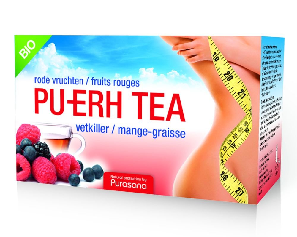 Pu-Erh Tea aux fruits rouges: bio (20 infusettes) - Purasana