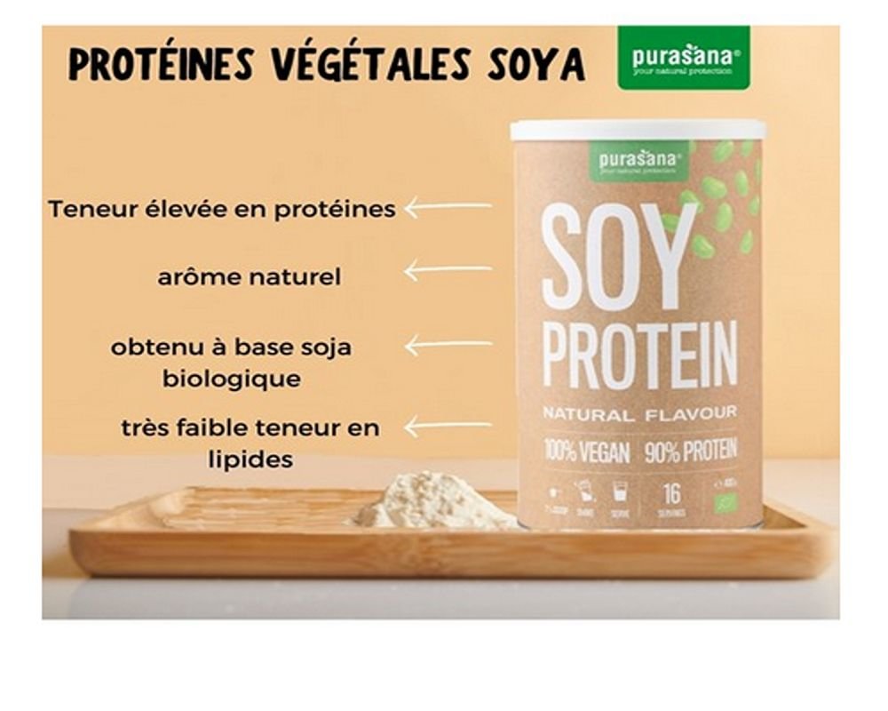 Plant proteins of Soya - Organic - Purasana - 400g