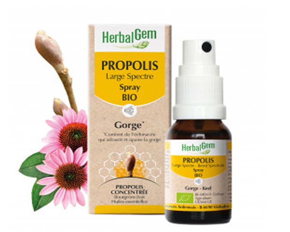 Propolis à large spectre Bio - Herbalgem - 15 ml (spray)