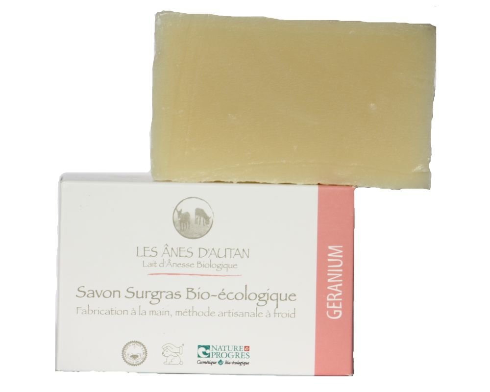 Cold Milk Soap surgras donkey Organic Geranium - The Donkeys Autan - 100g