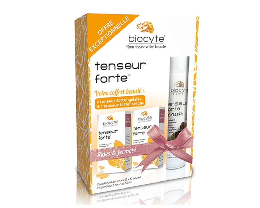 Coffret beauté Tenseur forte - Rides et fermeté - Biocyte - 80 gélules ...
