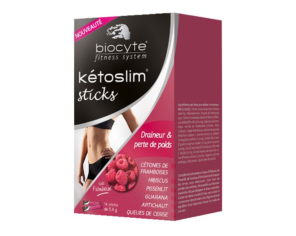 Kétoslim - Draineur et perte de poids - Biocyte - 14 sticks de 5,6 g