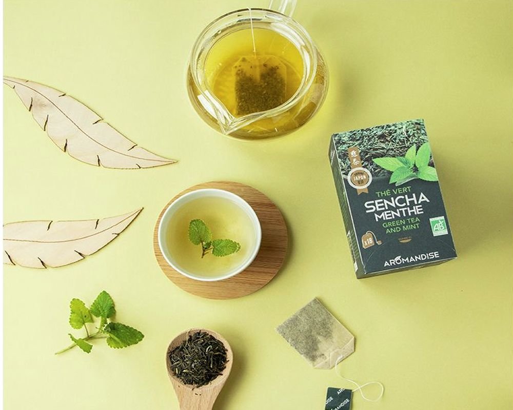 Sencha and Mint green tea - Aromandise - 18 bags
