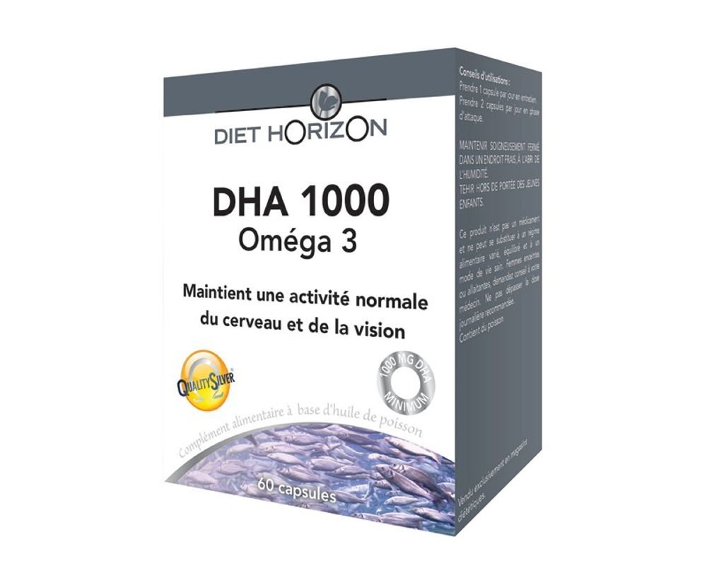 DHA 1000 - Oméga 3 - Diet Horizon - 60 capsules