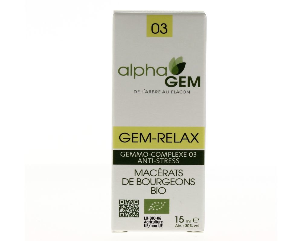 GEM-RELAX - Gemmo-Complexe 03 Anti-Stress - Bio - Alphagem - 15 ml