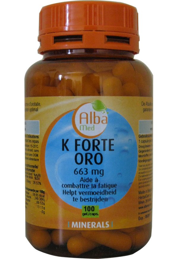 Compléments alimentaires : K Forte Oro (potassium) - 100 gélules - AlbaMed.
