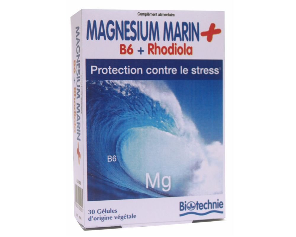 Magnésium marin + B6 et Rhodiola - Biotechnie - 90 gélules