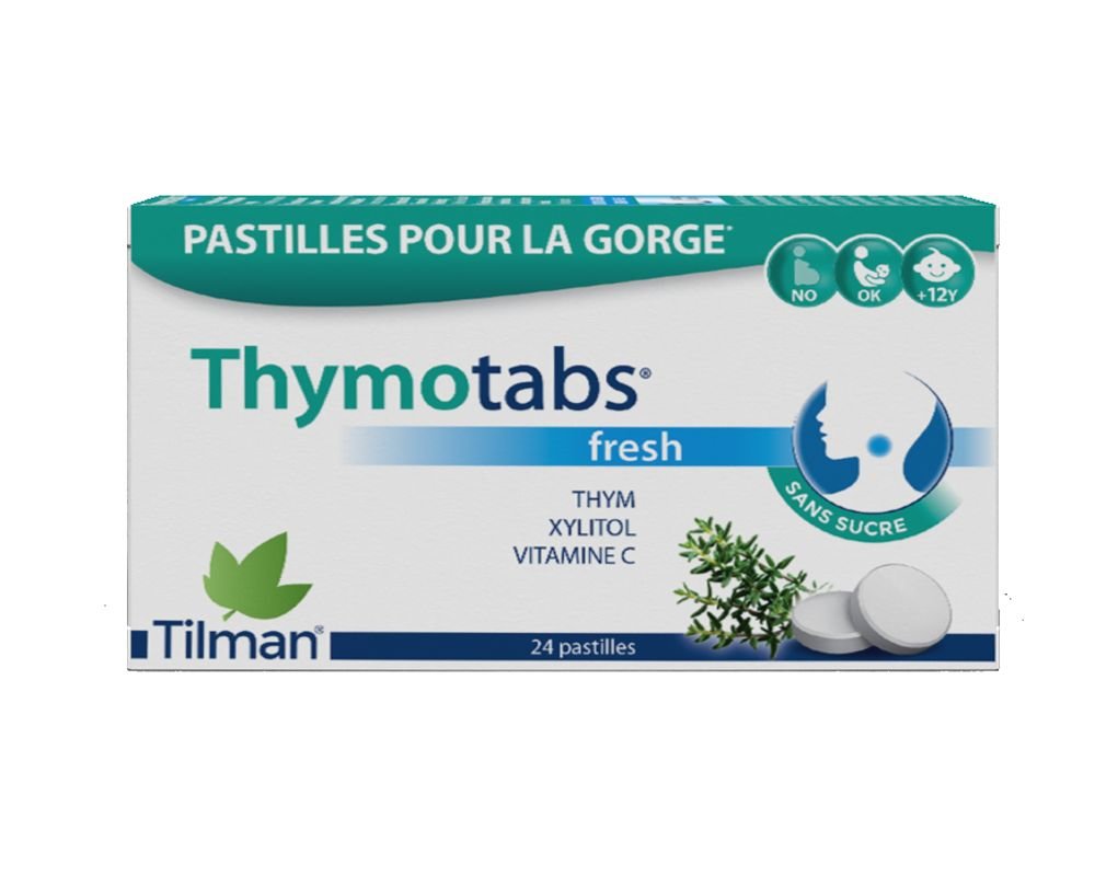 Thymotabs Fresh pour la gorge (24 pastilles) Laboratoire Tilman