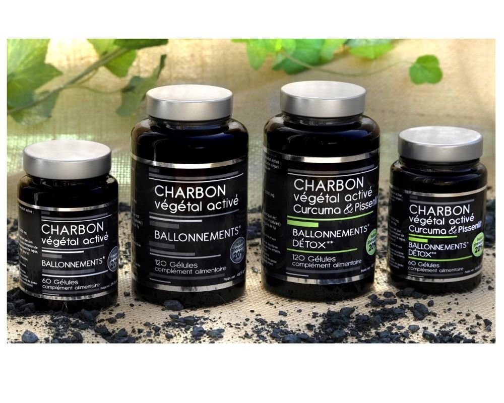 Charbon Végétal Activé - Ballonnements - Nutrivie - 60 gélules