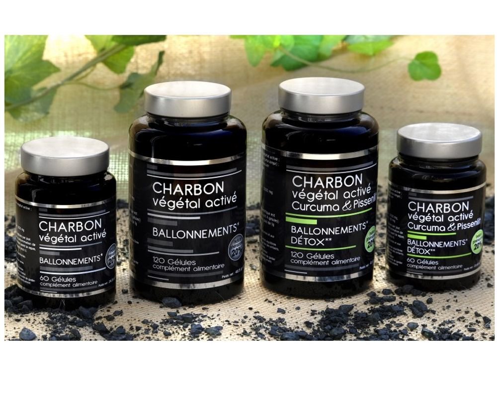 Charbon Végétal Activé + Curcuma & Pissenlit - Nutrivie - 60 gélules
