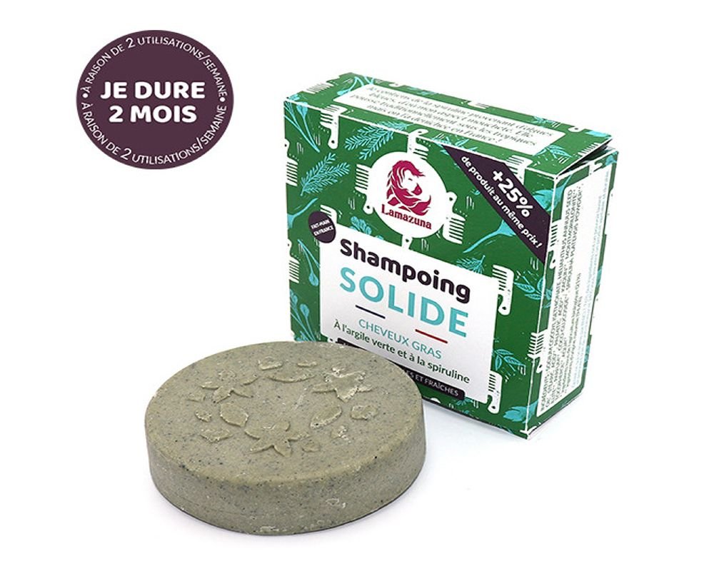 Shampoing solide cheveux gras - Argile Verte - Lamazuna