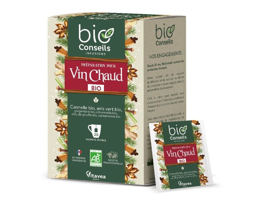Préparation pour vin chaud - bio Conseils - 20 sachets