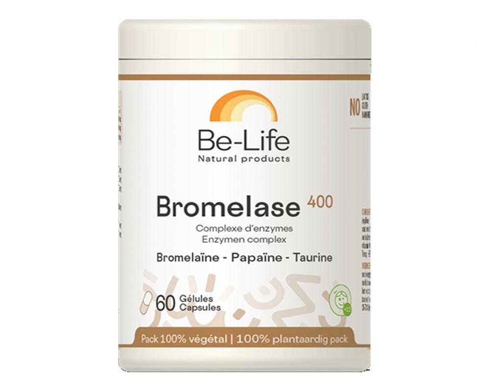 Food supplement (enzymes): Bromelase 400 (60 capsules) - be-life.
