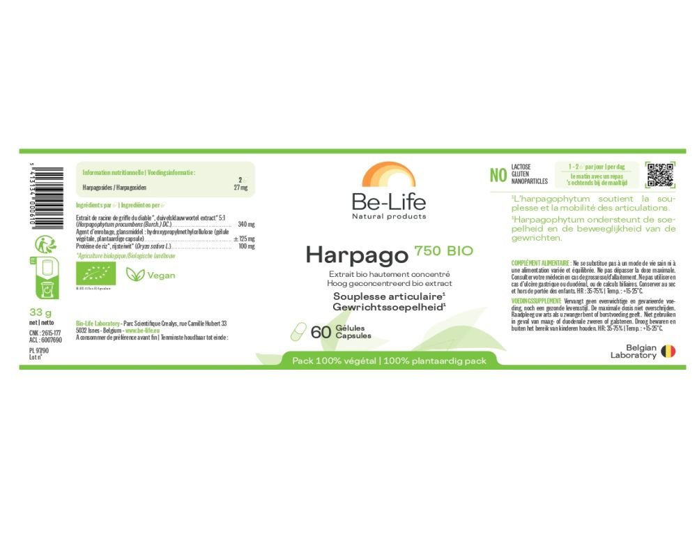 Plant extracts: Harpago 750 (60 capsules) - be-life.
