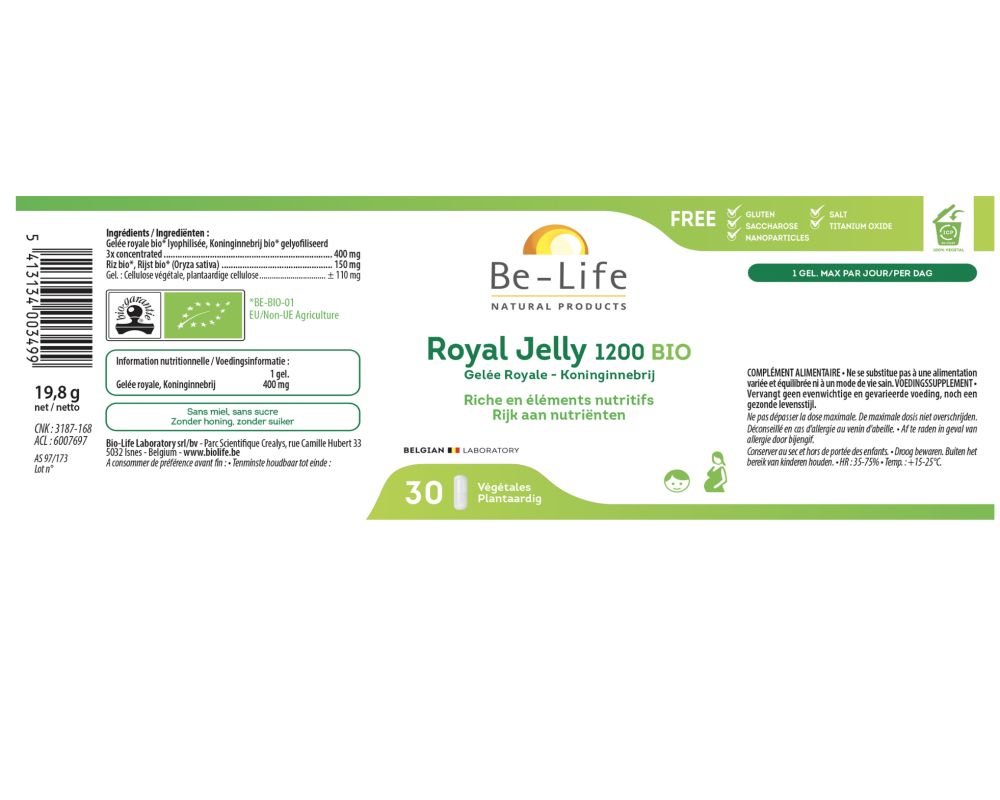 Royal Jelly 1200 BIO (30 gélules) Be-Life