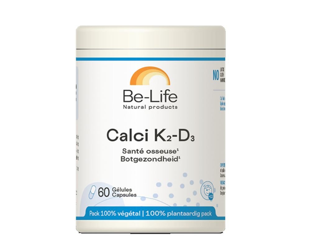 Calci K2-D3 - Vitamines K2 et Vitamines D3 - Be-Life - 60 gélules
