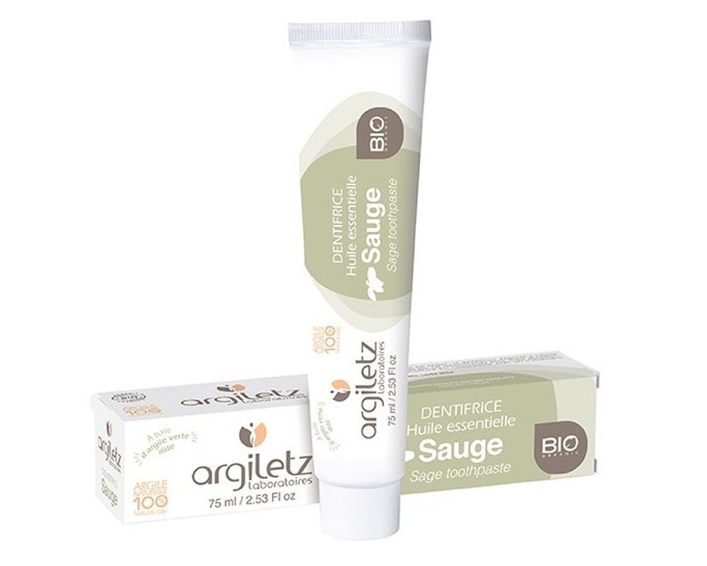 Dental Health: Organic sage toothpaste - 75ml - Argiletz.
