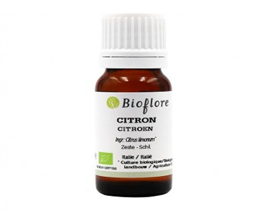 Huile essentielle citron : Citron zeste (Citrus limonum) BIO - Bioflore - 10 ml.