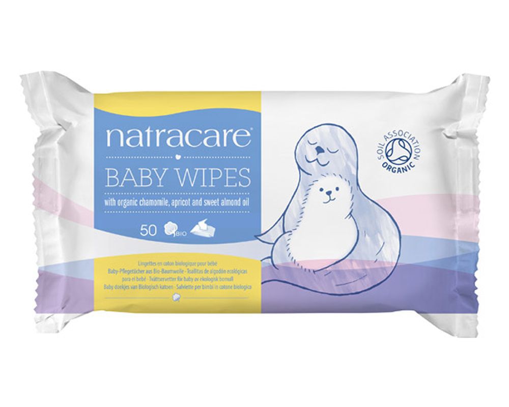 Lingettes bébé - Coton bio - Natracare - 50 lingettes