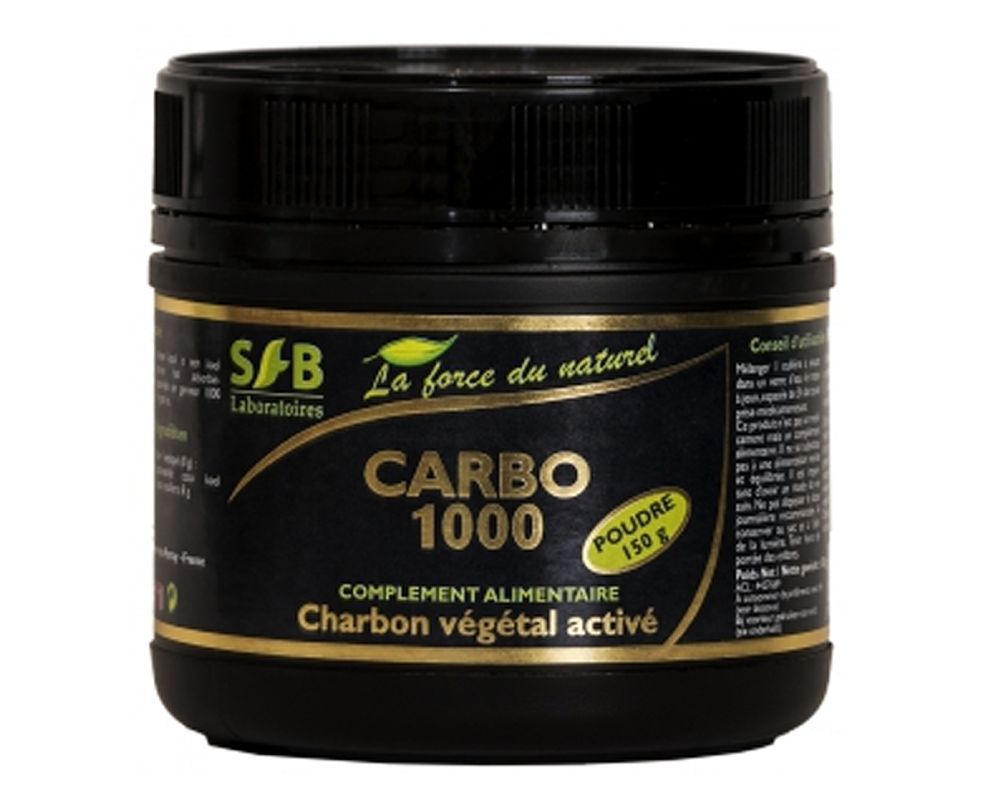 Carbo 1000: activated charcoal powder (150g) - SFB Laboratories