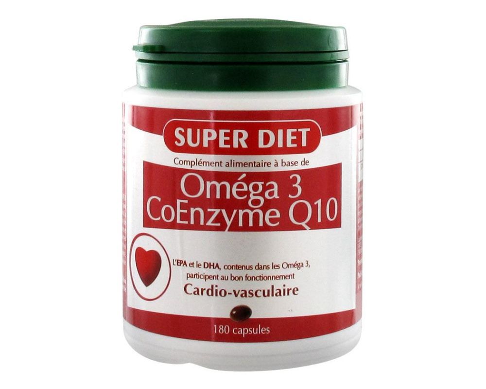CoEnzyme Q10 + Omega 3 - Super Diet - 180 capsules - Cardio-vasculaire