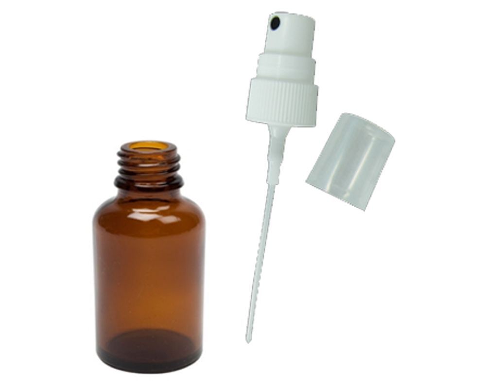 Flacon vide en verre brun avec pompe-spray (30ml)
