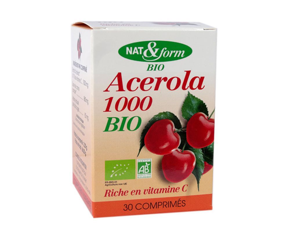 Acerola Bio 1000 - Vitamin C - Nat et Form - 30 tablets