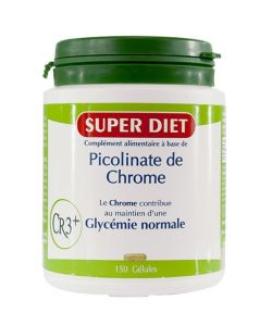 Picolinate de chrome - Super Diet - 150 gélules - Glycémie normale