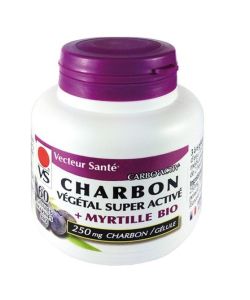 Carbo'activ charbon végétal activé + myrtille bio - Vecteur Santé - 60 ...