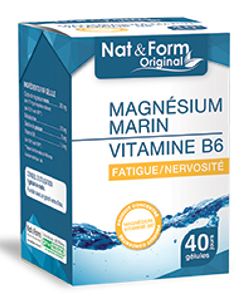 Magnesium marin + Vitamine B6 - Fatigue - Nat et Form - 80 gélules