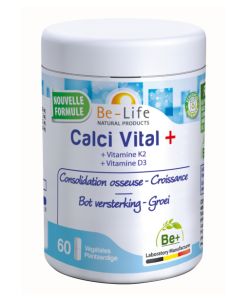 Calci K2-D3 - Vitamines K2 et Vitamines D3 - Be-Life - 60 gélules