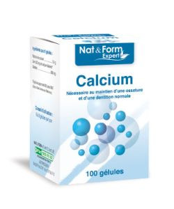 Calcium - Pidolate de calcium - Nat & Form - 100 gélules
