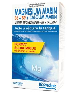 Magnésium marin B6 B9 Calcium marin - Biotechnie - 100 gélules